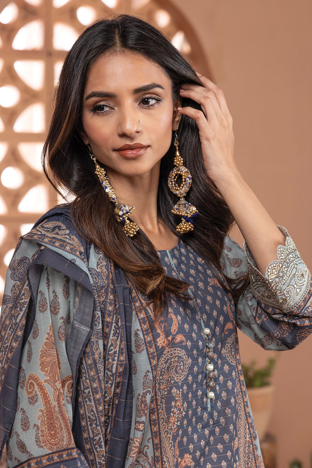 Buy Fabrics 3 Piece | 0.0 N/A | BME24058-VG_BLUE | Khaadi United Kingdom