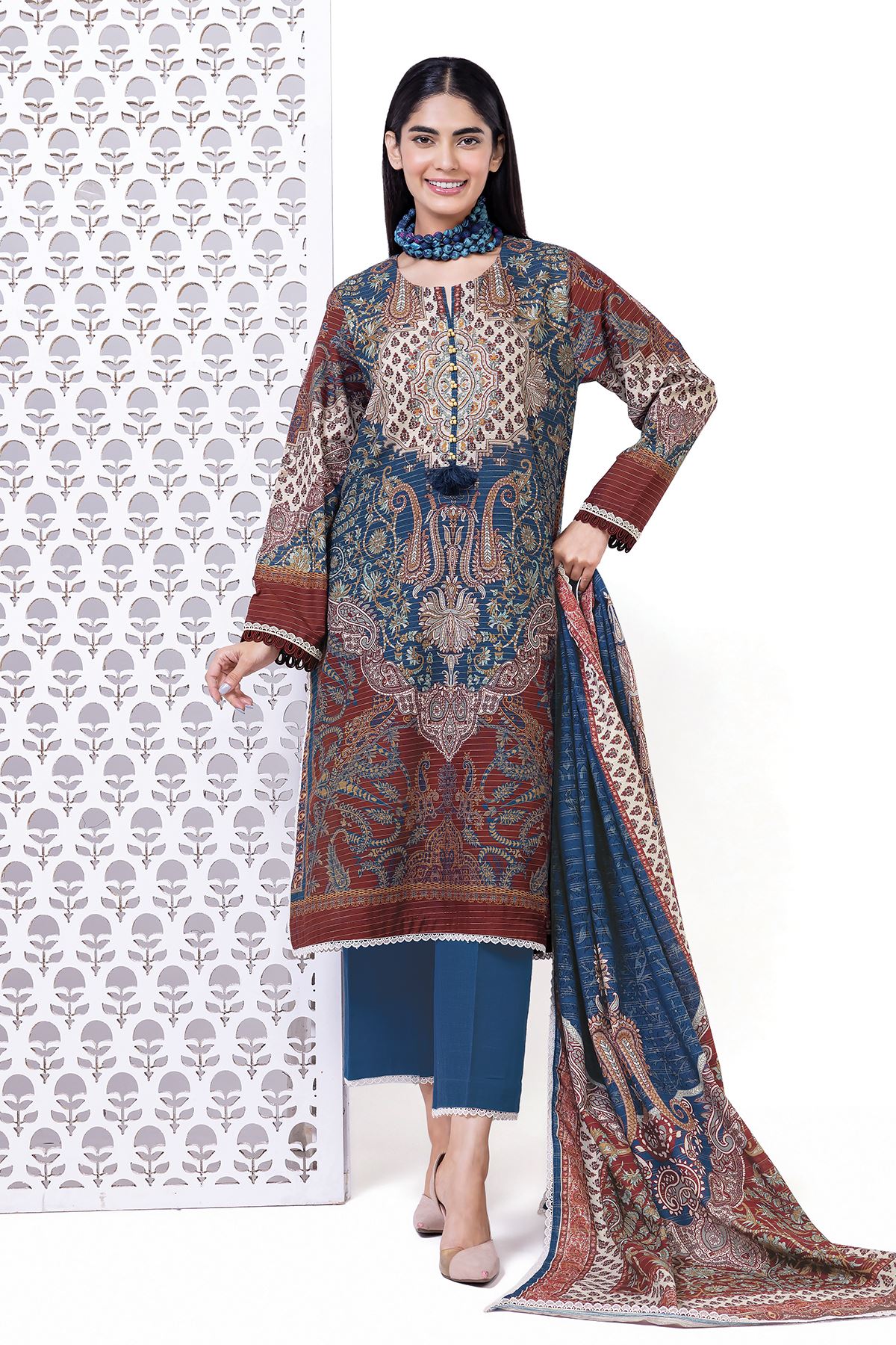 Buy Tailored 3 Piece | 0.0 N/A | LKM04ST-VG_BLUE | Khaadi United Kingdom