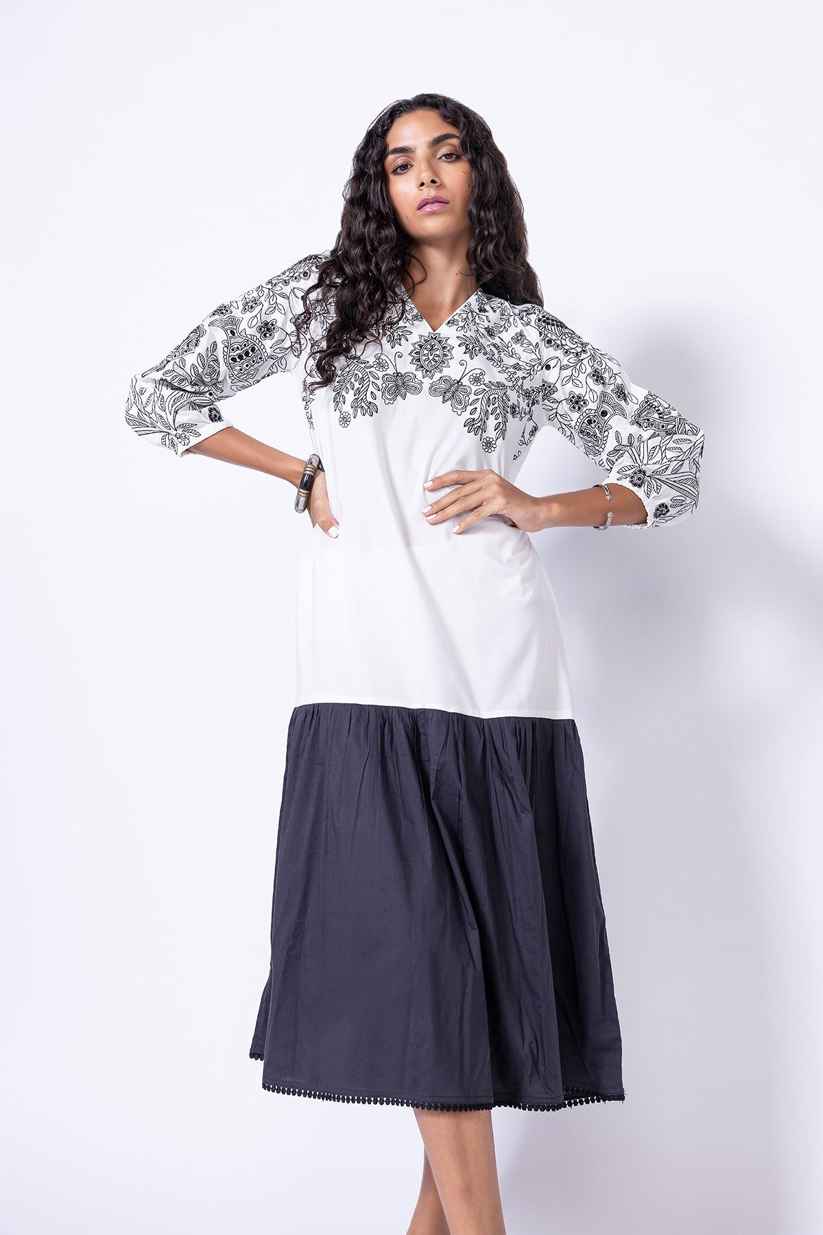 Buy Maxi Dress | 15.00 GBP | WCD24229Y-VG_WHITE | Khaadi United Kingdom