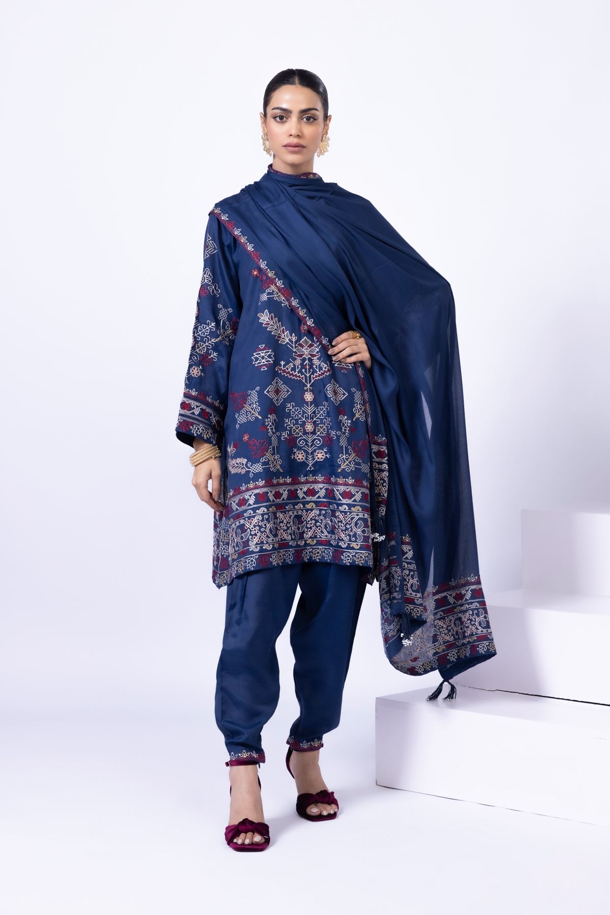 Buy Shalwar | 25.00 GBP | ESB24622A-VG_NAVY | Khaadi United Kingdom