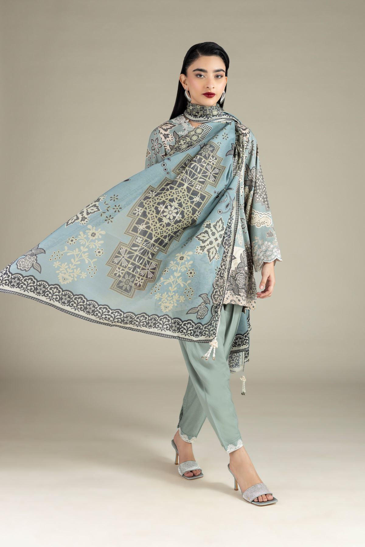 Buy Dupatta | 0.0 N/A | 25-10-10S6-01SB-VG_MULTI | Khaadi United Kingdom